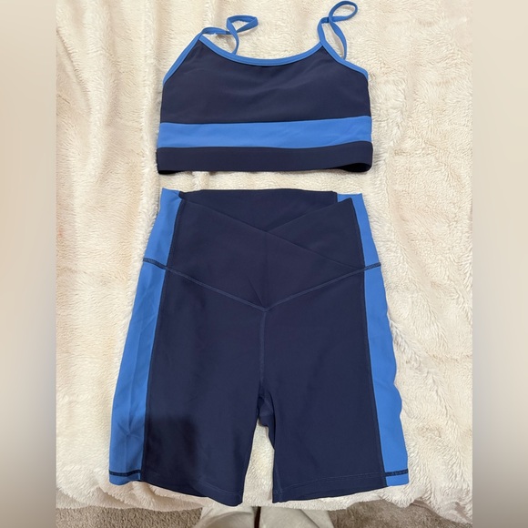 Wilo The Label | Shorts | Wilo Navy Blue Ribbed Activewear Set Sports ...
